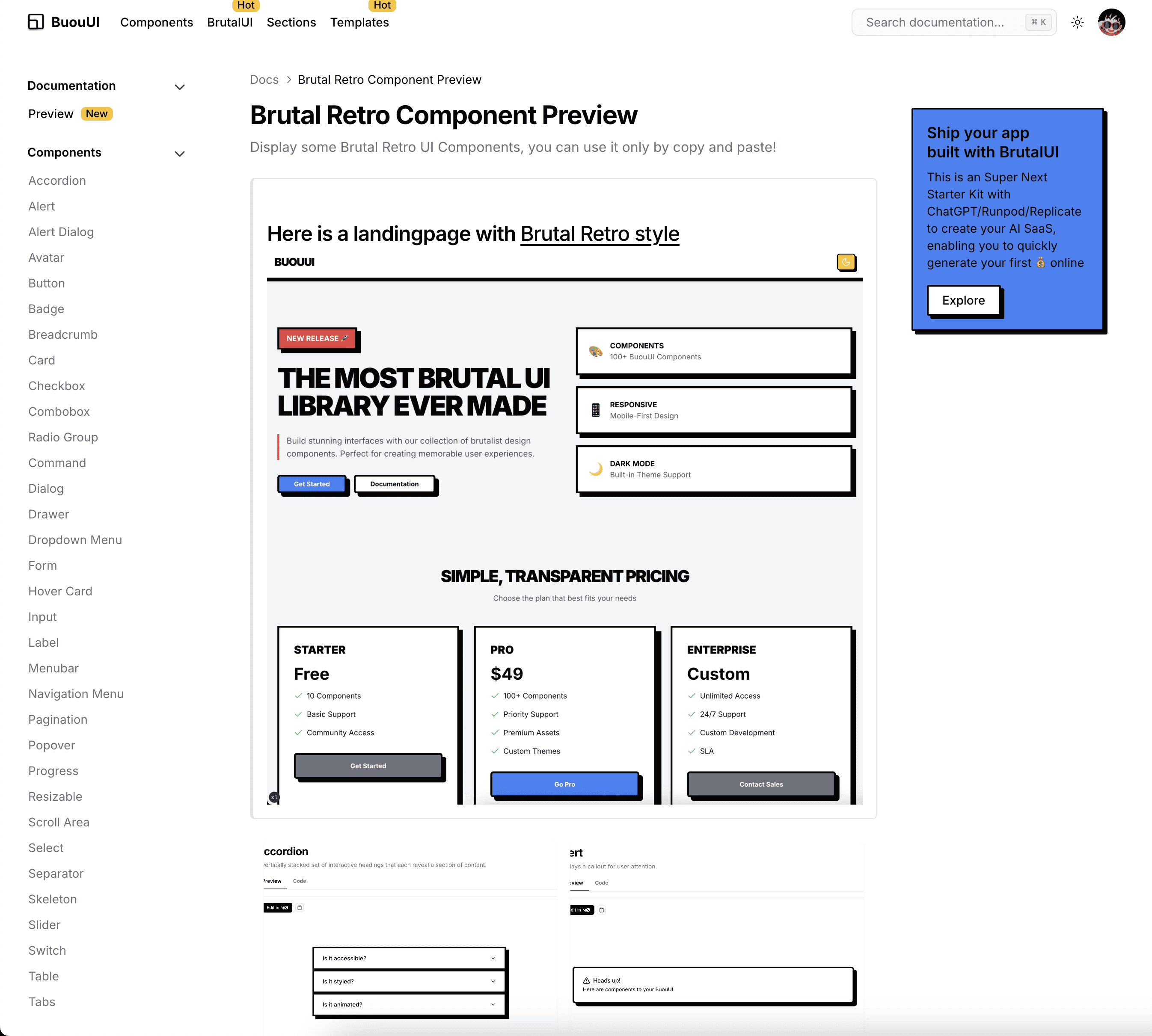 Discover the Complete Brutal Retro UI Components in BuouUI | BuouUI