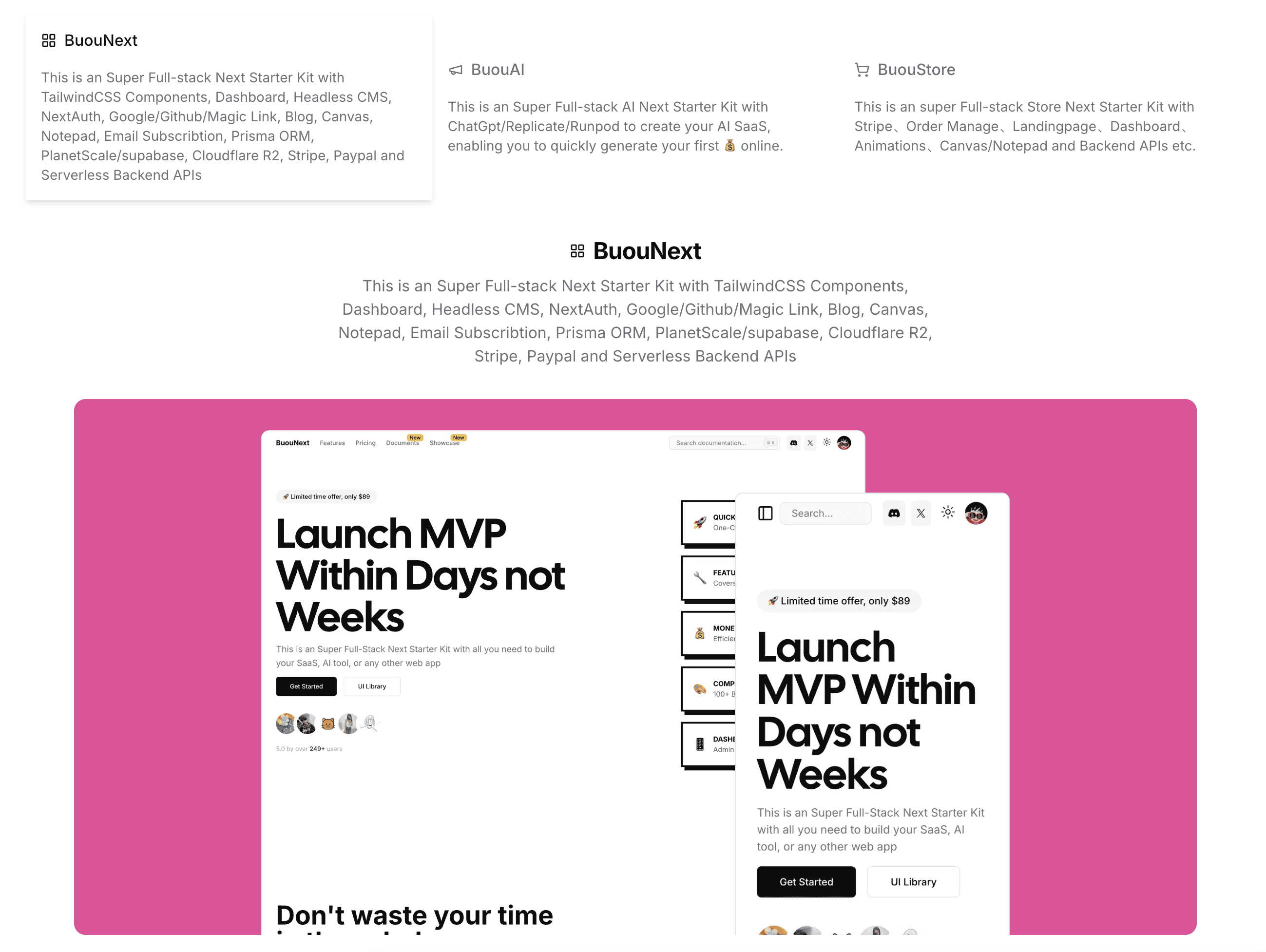 BuouUI Starter Kits - Build Next-Level Web Apps with Ease | BuouUI